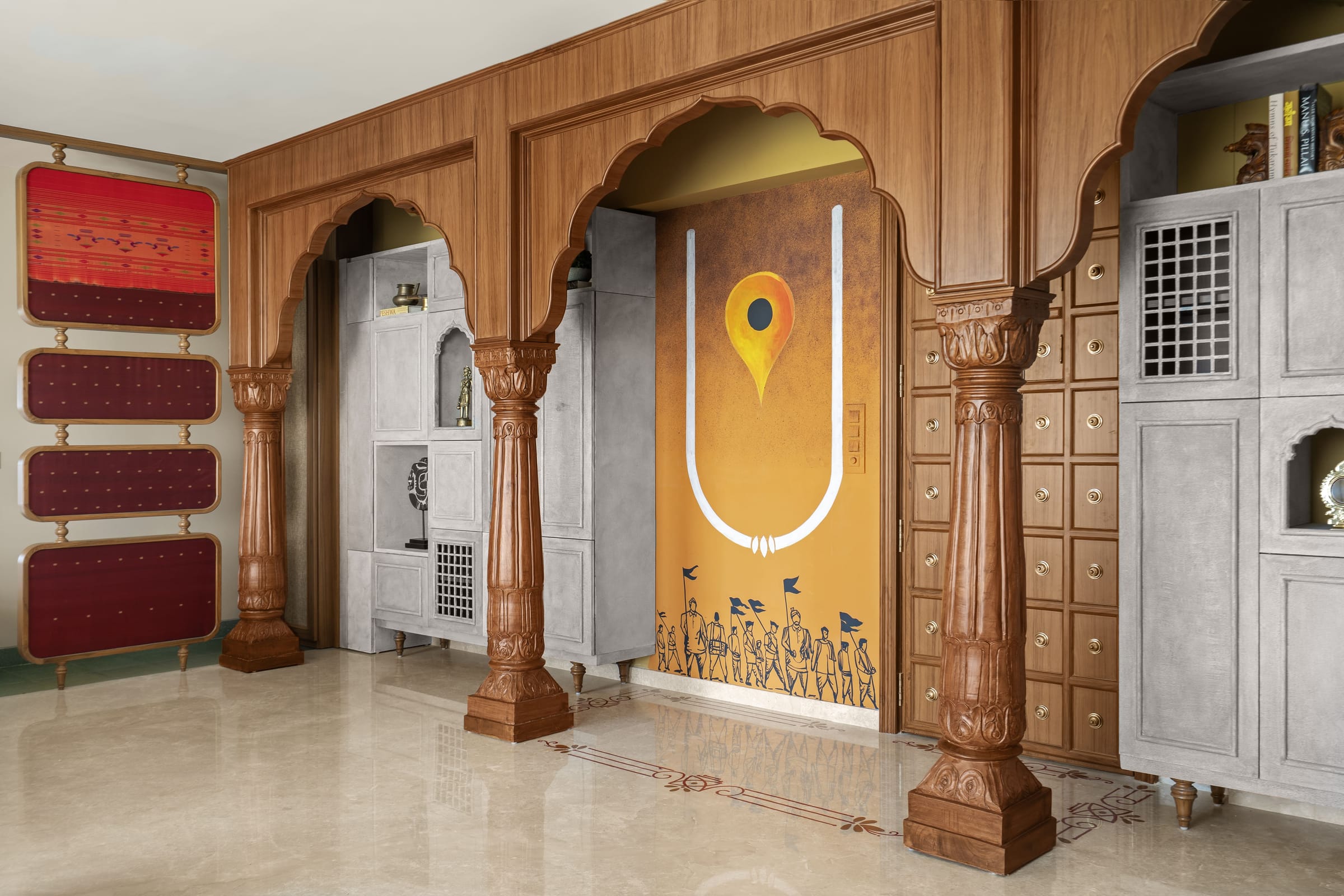 Mumbai Wada-Inspired Home of Pillars & Arches in 1500 sq.ft.